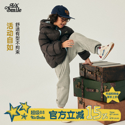 ltssmile儿童加绒弯刀卫裤