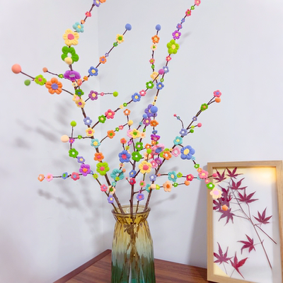 枯木逢春~新年装饰粘土花手工diy黏土2026马年元旦春节装饰布置