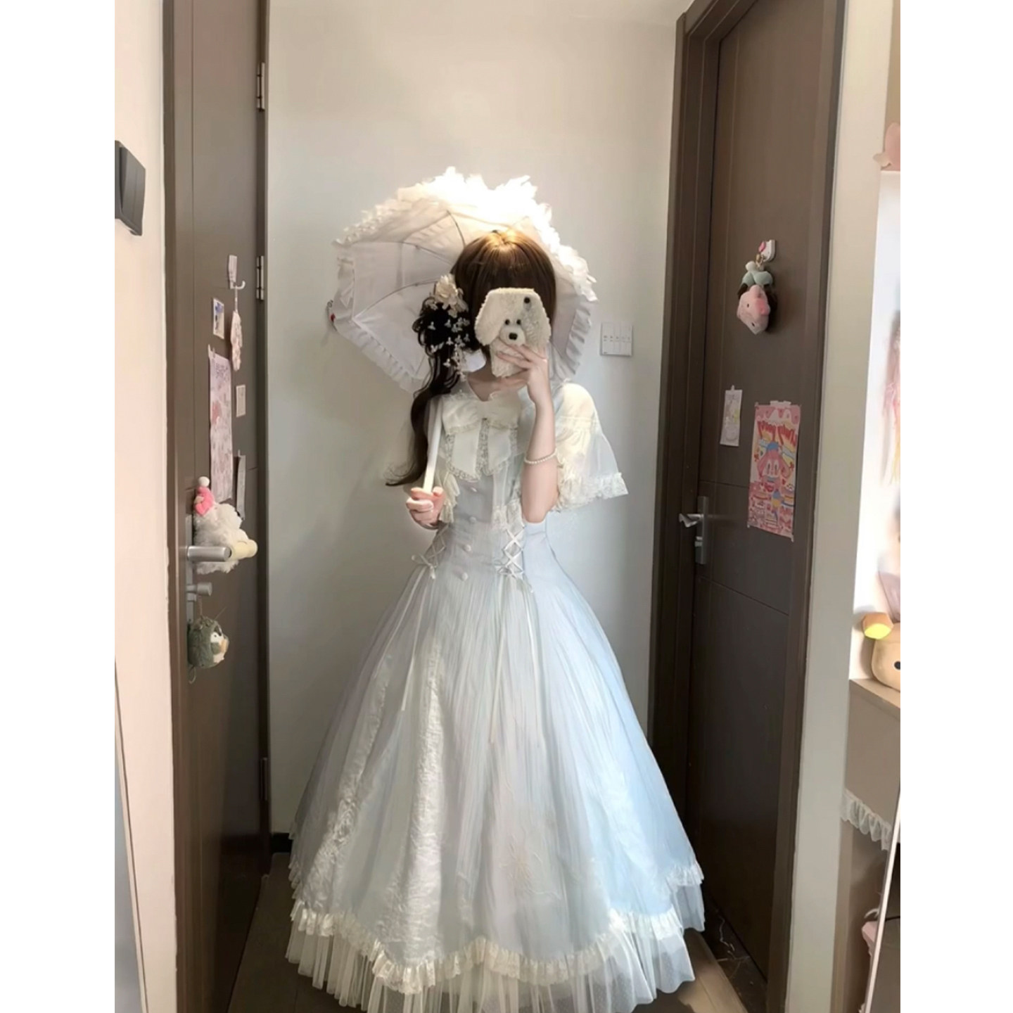 法式温柔古典水色风铃lolitA洋装罗莉塔少女感千金斗篷公主裙