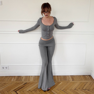 Spicy girl style casual home set辣妹风日常休闲居家两件套装女