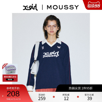 moussy美式校园风针织衫