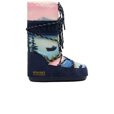 MOON BOOT ICON HIGH POSTCARD 靴子 蓝色 女款REVOLVE小众新款