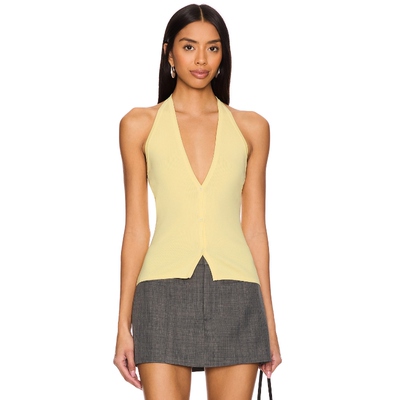 LIONESS BRAT 吊带上装 柠檬色REVOLVE小众新款