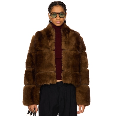 Apparis SAI MINK 环保皮草寒冬保暖大衣 棕色REVOLVE小众新款