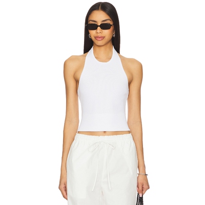 Elodie Effie Halter Knit Tank Top白色辣妹风REVOLVE