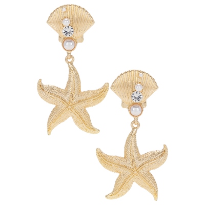 8 Other Reasons STARFISH 特色耳环 金属金色REVOLVE小众新款