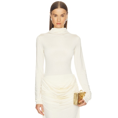 Paris Georgia Asymmetric Tee Long Sleeve 奶油色 y2k辣妹风REV