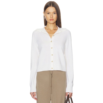 Vince Button Up Polo Cardigan 象牙白REVOLVE小众新款冬季保暖