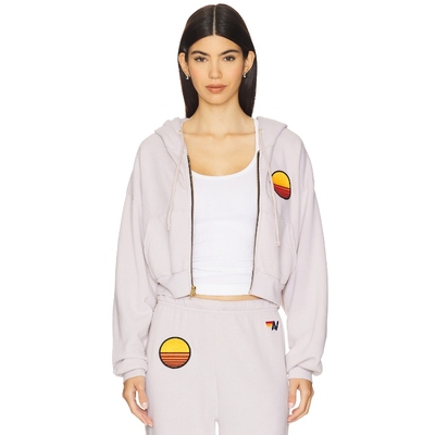 Aviator Nation SUNSET PATCH 连帽衫 Ivory,Light Grey 运动复古