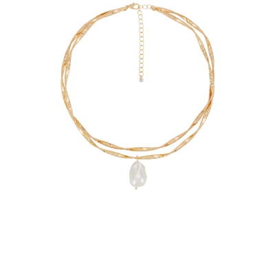 8 Other Reasons 垂褶项链 金属金色双层叠戴锁骨链REVOLVE新款