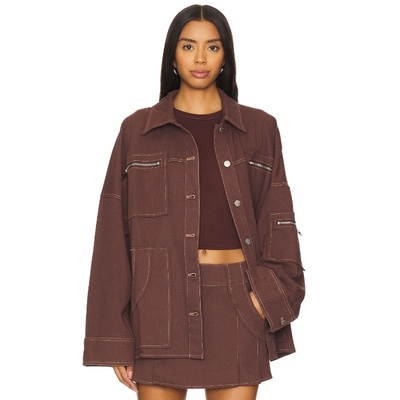 BY.DYLN AVANT 巴恩风夹克 棕色工装式口袋REVOLVE