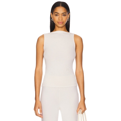 Enza Costa Silk Knit Sleeveless Boatneck 米色revolve小众新款
