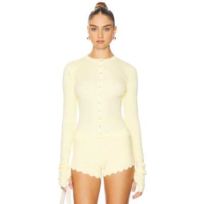 [春季新品]LIONESS法式奶油色圆领单排扣显瘦针织开衫上衣REVOLVE