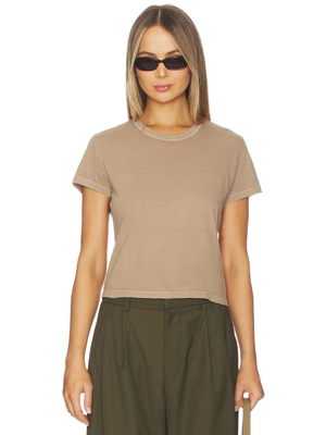 James Perse Shrunken Crew Neck Tee revolve小众新款 棕色