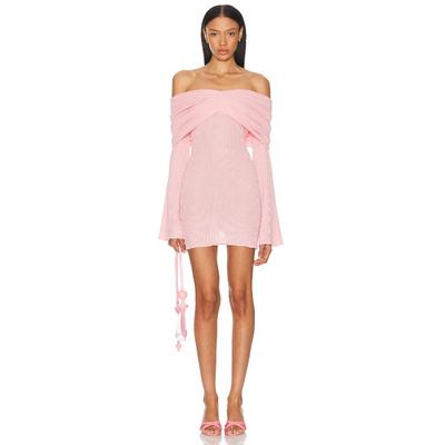 [春季新品]SER.O.YA XEN 针织连衣裙保暖粉色REVOLVE小众