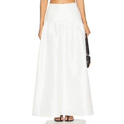 [冬季新品]MORE TO COME 半身裙白色绸缎静奢风长裙REVOLVE小众