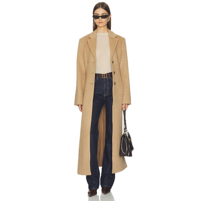 Favorite Daughter驼色夹克翻领通勤风秋冬新品长款外套REVOLVE