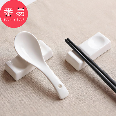 筷子托A1pq808-筷子架托餐具摆台两用筷托汤勺架筷枕家用筷架白色