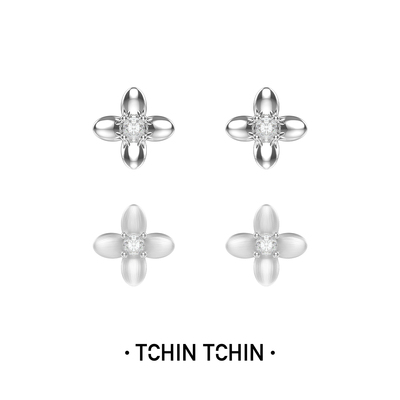 TCHINTCHIN 梦境花园系列 桂花小耳钉 手工拉丝
