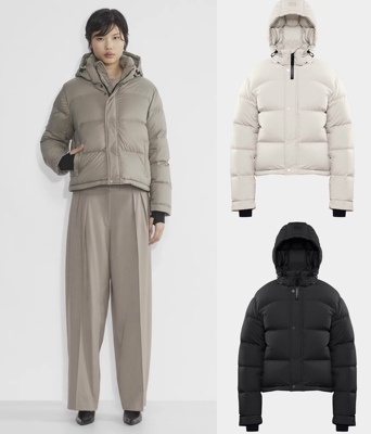 代购Aritzia tna Superpuff连帽羽绒服哑光保暖鹅绒4格短款面包服