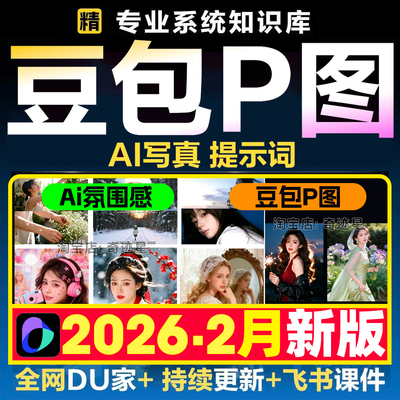 200组豆包AI写真P图提示词网红PS修图生日指令ai无痕P图通用教程