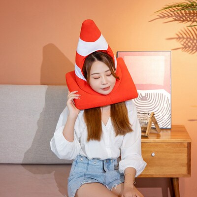 速发创意路障毛绒玩具聚会表演头套娃摄道具布偶娃儿搞怪拍童礼物