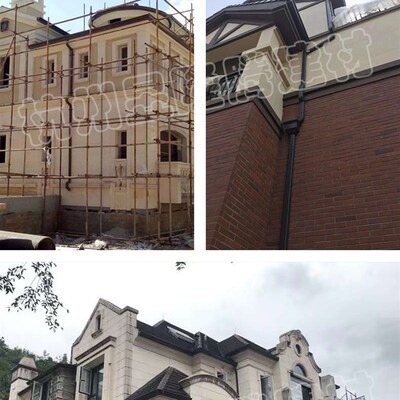 速发新成品别墅房屋形彩天沟雨水落排下水槽滴接金属方檐型材水