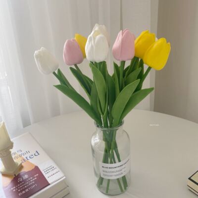 5/10Pcs Tulips Artificial Flower PU Real Touch Tulip Bouquet