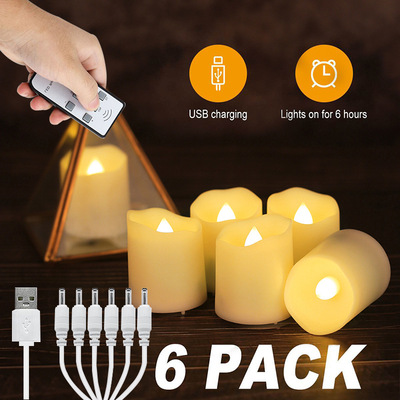 Rechargeable LED Candle Timer Remote Flickering Flames跨境专