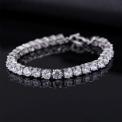 Luxury 4mm Cubic Zirconia Tennis Bracelets Iced Out Chain C