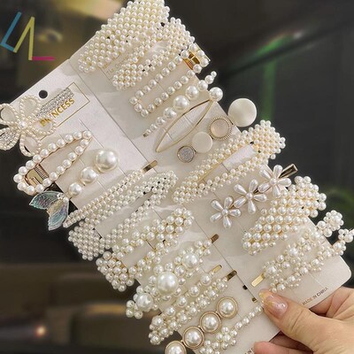 Pearl hair accessories clips hairclips Women pin Barrettes