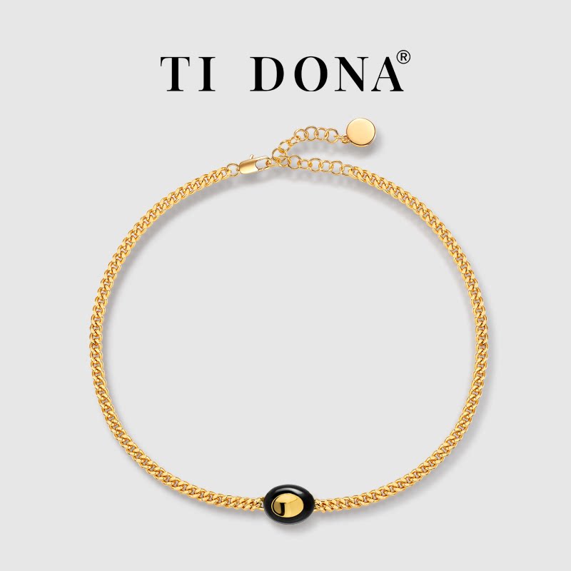 TI DONA 珐琅气质锁骨链女高级感复古项链轻奢小众叠戴颈链choker