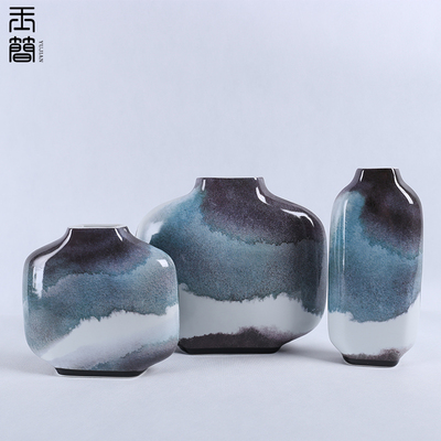 新中式风水墨家具城软装陶瓷花瓶