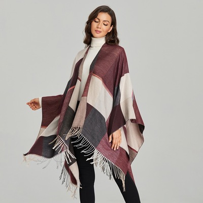 New Women's Scarf Shawl Vintage Fashion Jacquard Split Thic