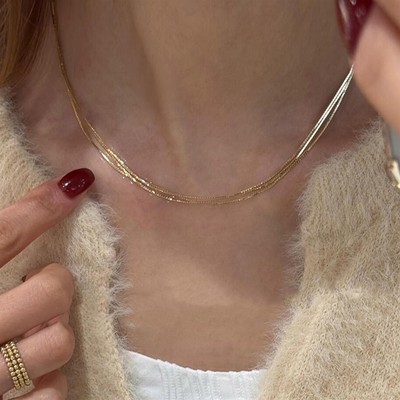 S925纯银多层项链女款2025新款