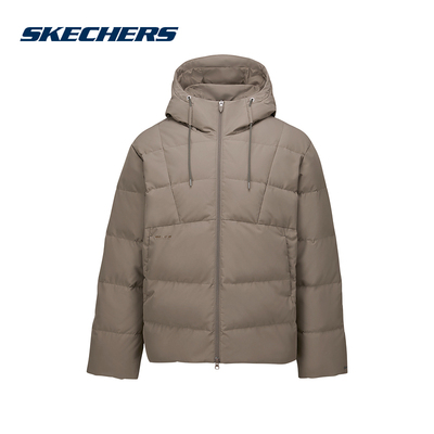 Skechers斯凯奇男冬款保暖休闲运动短款羽绒服外套 L425M012-00YF