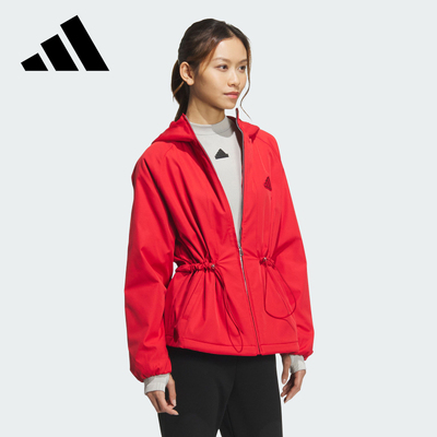 adidas阿迪达斯蛇年本命红外套2025春女收腰连帽拒水夹克 JZ1588
