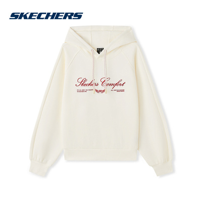 Skechers斯凯奇女士新年款百搭舒适保暖连帽卫衣 L126W006/01B4