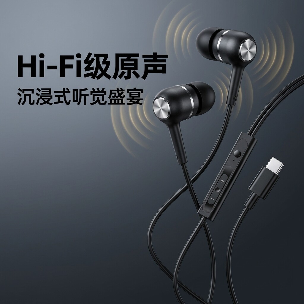 有线耳机游戏适用于OPPO华为vivo小米学生手机电竞通用type-c耳塞