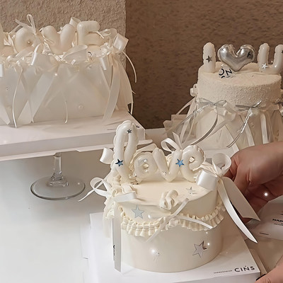 包邮网红2.14情人节蛋糕装饰我爱你LOVE干佩斯硅胶切模具丝带插件