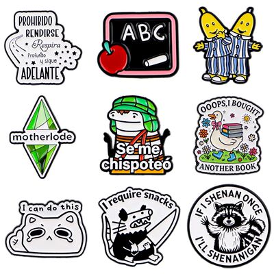 Funny Spanish Quotes Enamel Pin Cartoon Animal Brooch For Co