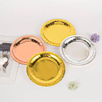 Gilded Gold Rose Gold Silvery Disposable Plates Cups Kids Ad