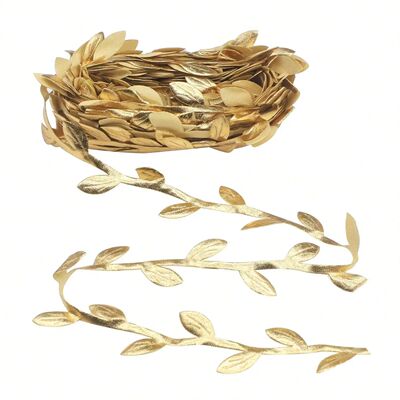 33 Ft Gold Leaves Leaf Ribbon, Vine Leaves Ribbon Trim Perfe