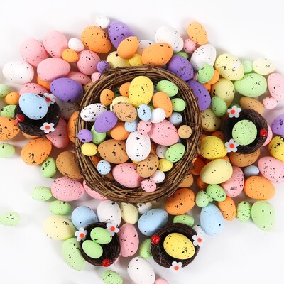 Easter Egg Diy Decoration Bird Egg Color Foam Spotted Egg Wr