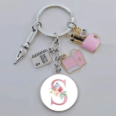 DIY New Charm Enamel Pen Holder Keychain Notebook Keychain A