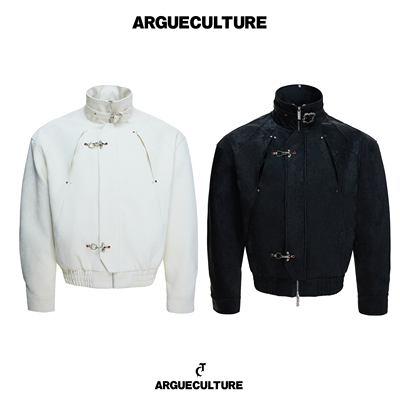 翻领飞机扣蟒蛇纹皮夹克