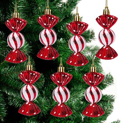 11cm 5Pcs Candy Cane Christmas Tree Hanging Decorations Loll
