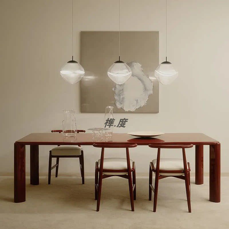 意大利Meridiani 家具定制 现代简约大平层红色亮光烤漆FRANK桌子
