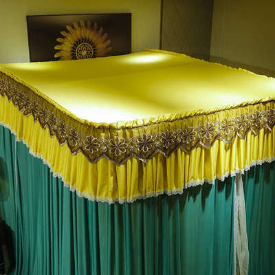 U型导轨遮光布蚊帐三开门公主床帘卧室双层床幔落地家用1.8m2米床