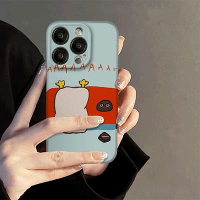 孩子气可爱沙发倒立鸭子菲林适用iPhone15/14promax手机壳OPPOreno9软红米note13pro小米14/13硬OPPOa58苹果